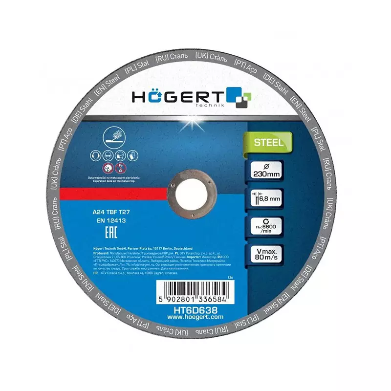 Buy Hogert Technik Grinding Wheel Corundum Aluminium Oxide 230 mm ...