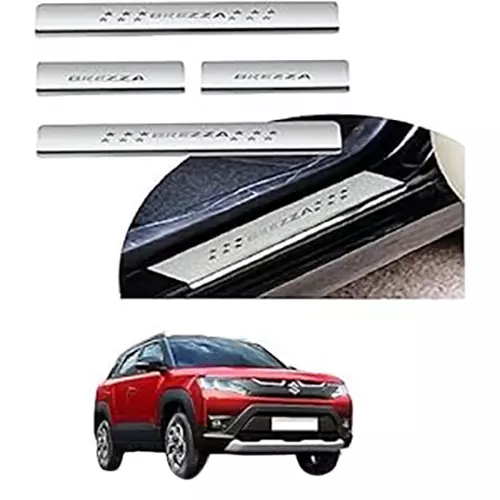 Buy Automoto Stainless Steel Silver Non-led Footstep Door Sill Plate ...