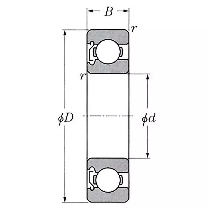 Buy NTN Deep Groove Ball Bearings 6800 Series Z 40x52 mm Diameter and 7 ...