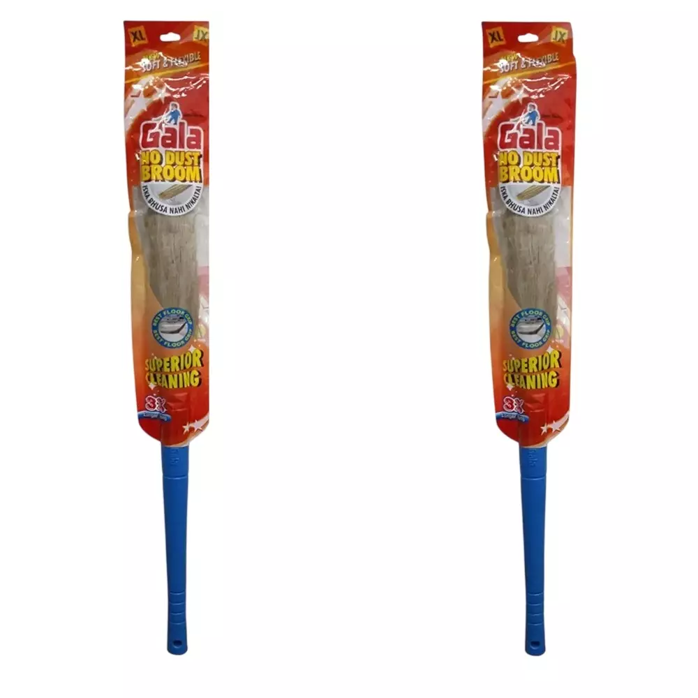 Buy Gala No Dust Broom 3 XL Size Blue Fiber Brush Material Plastic ...