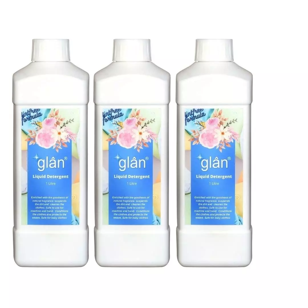 Buy Glan 1 L Liquid Detergent with Lint Free Formula For Tough Stain in ...