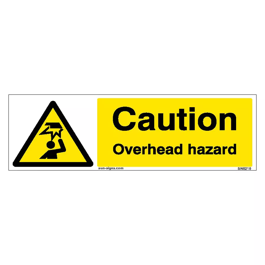 Buy SUNSIGNS Caution Overhead Hazard Signages Size 300x100 mm HP Print ...