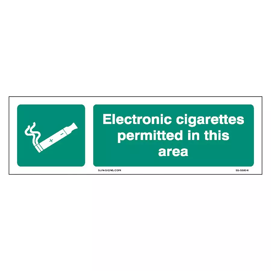 Buy SUNSIGNS Electronic cigarettes permitted Signage Size 300x100 mm HP ...