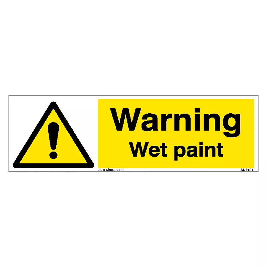 Buy SUNSIGNS Warning Wet Paint Signages Size 450x150 mm HP Print ...