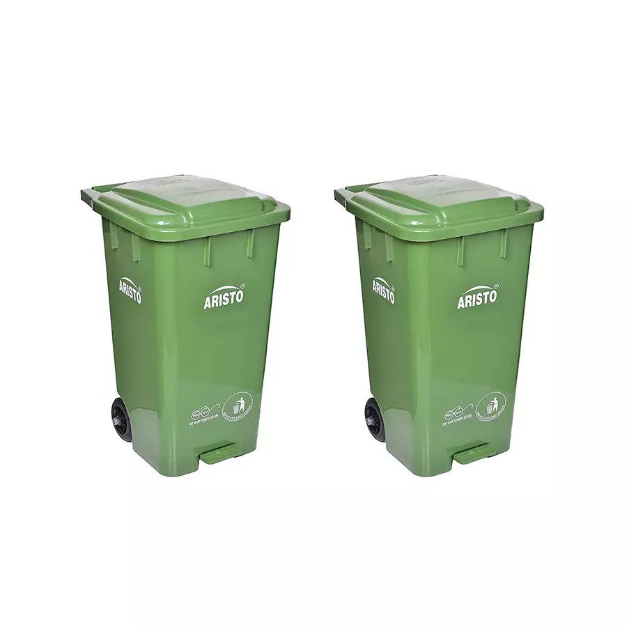 Buy ARISTO 65 L Green Plastic Dustbin (Pack of 2) Online in India at ...