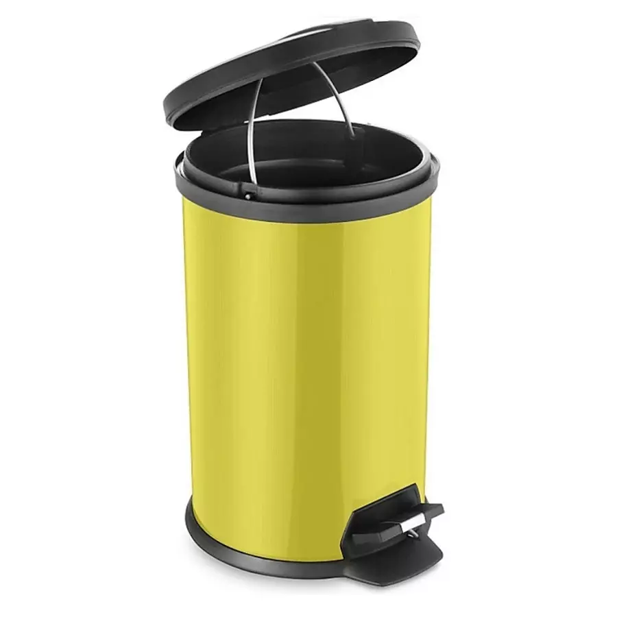 Buy SBS 7 Ltr Yellow Pedal Dustbin powder coated Online in India at ...