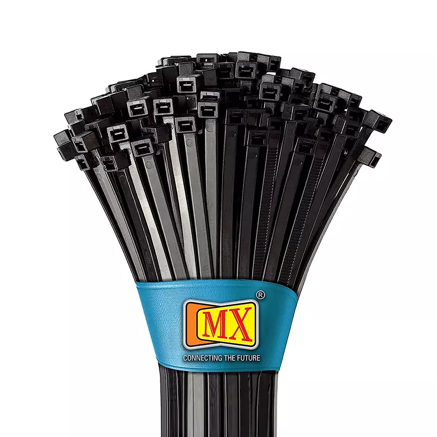 Buy Mx 254 mm x 4.8 mm Black Teeth Grip Nylon Self Locking Cable Ties ...