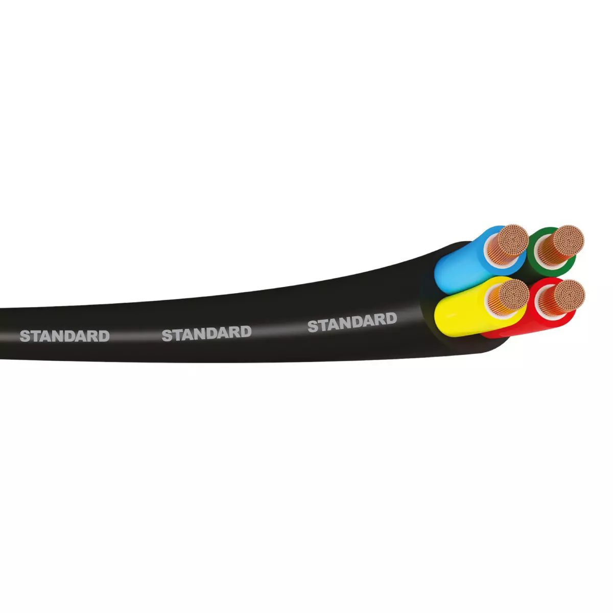 Buy Standard 1 Sq.mm 6 Core Flexible Round Cable Black (1000 m) Online ...