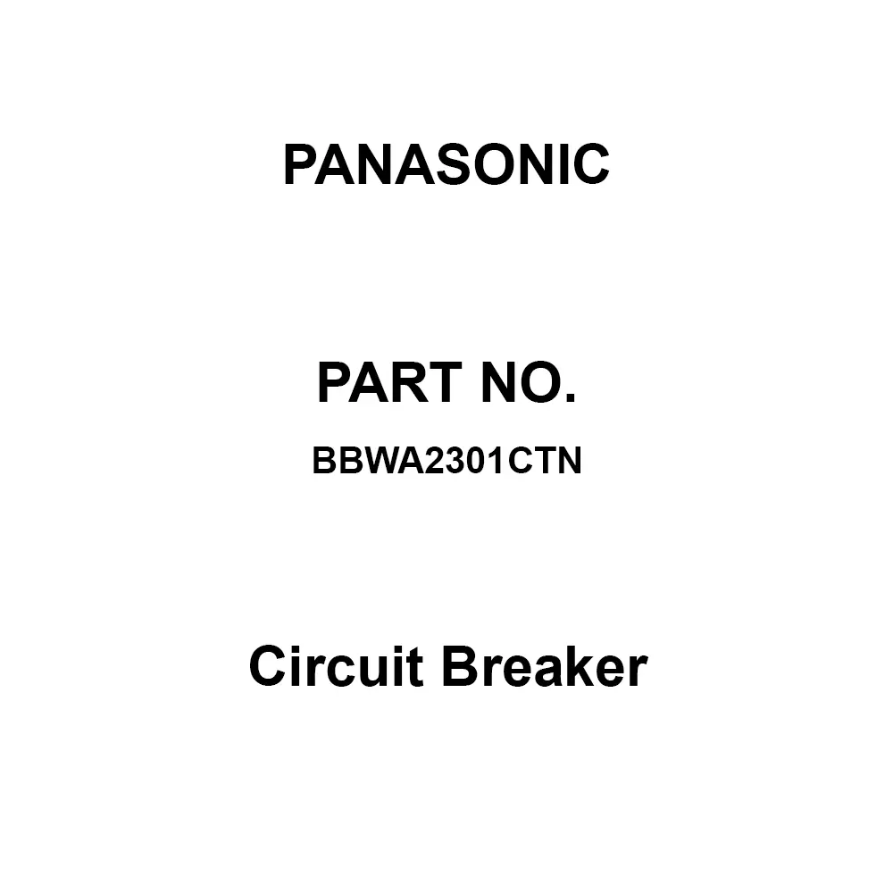 Buy Panasonic Circuit Breaker 2P2E 30 Amp Rated Current, BBWA2301CTN ...