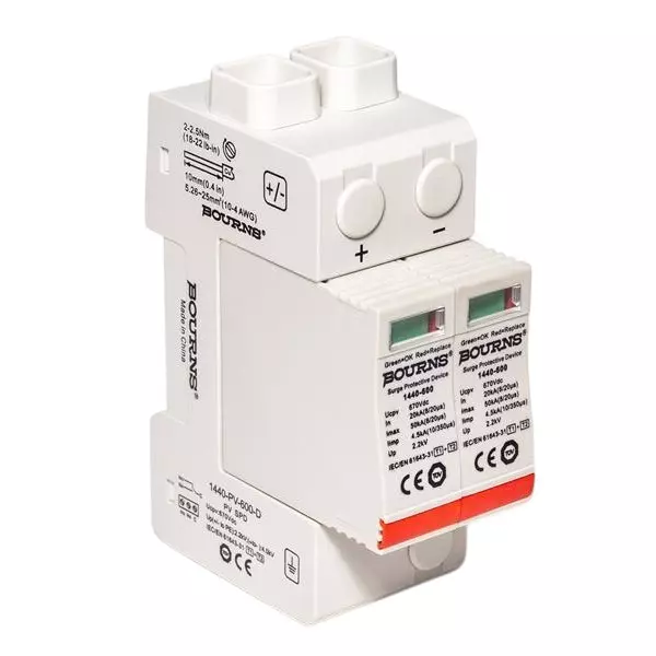 Buy Bourns Industrial Surge Protector DIN Rail 50 kA 600 VDC, 1440-PV ...