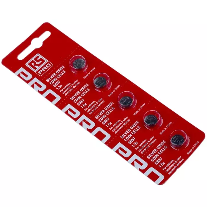 Buy RS PRO Button Battery SR57 1.55 V 9.5 mm Diameter, 4942403 Online ...