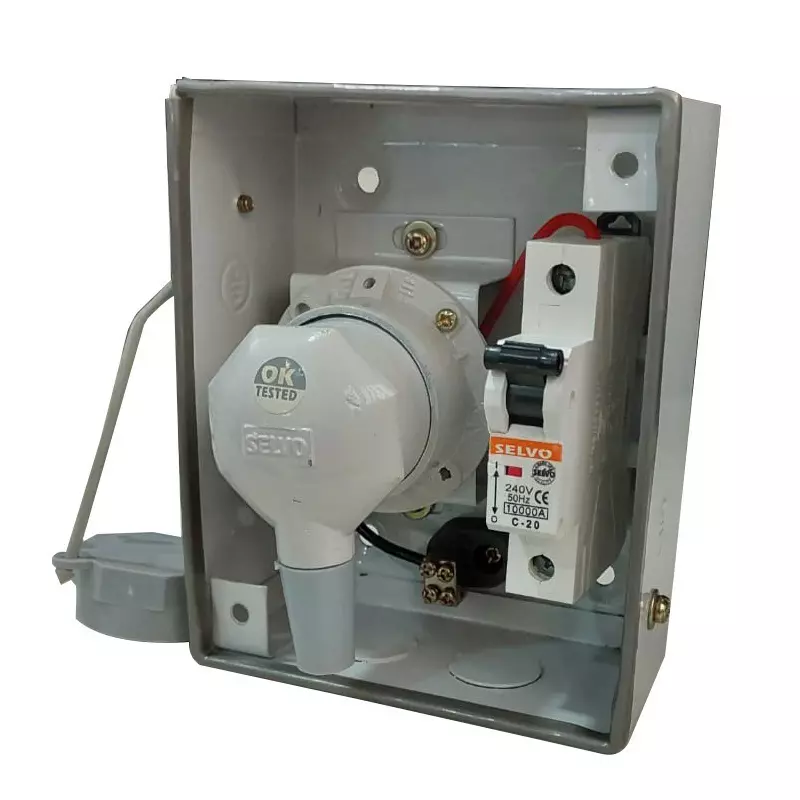 Buy SELVO 20 Amps SPN Distribution Board with Two Pin Metal Clad ...