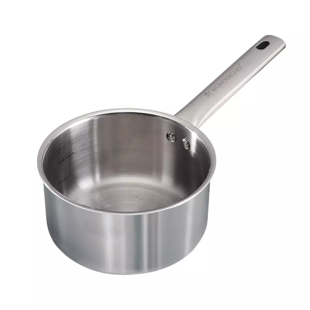 Buy Wonderchef Stella Milk Pan 16 cm 1.7 L Tri-ply Stainless Steel Non ...