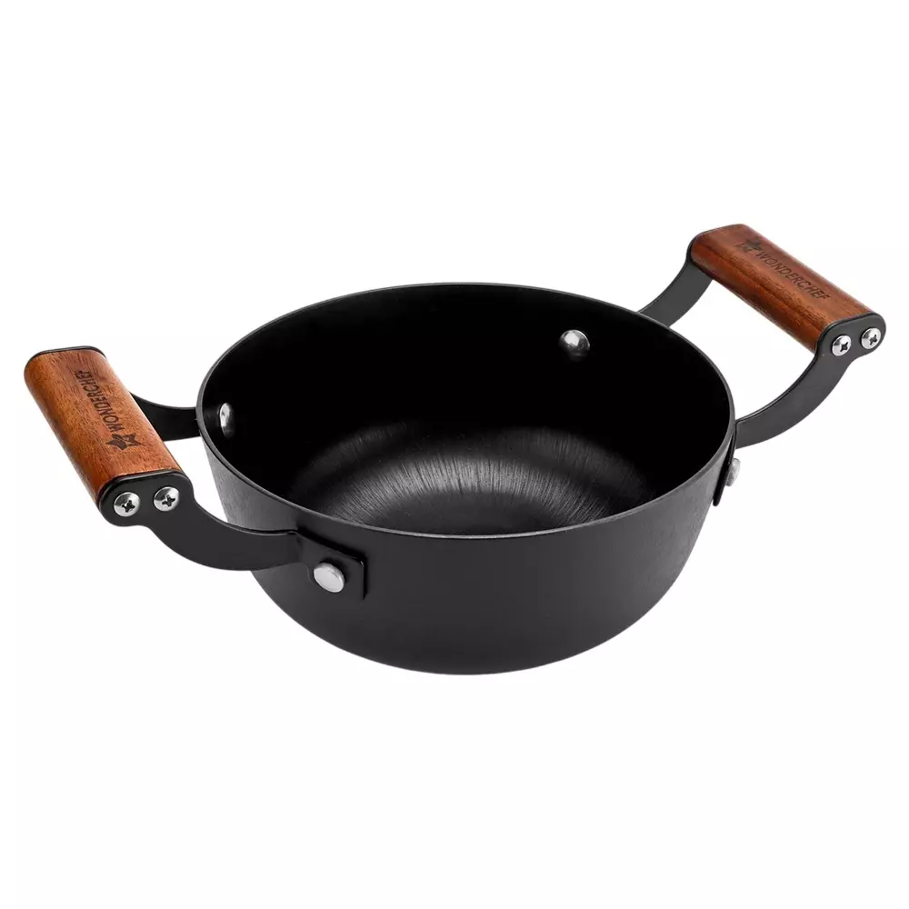 Buy Wonderchef Ferro Deep Kadhai 20 cm Cast Iron Non-Toxic, Chemical ...