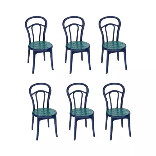 Buy Nilkamal CHR4040 Pacific Blue/Sapphire Blue Armless Chair (Set of 6 ...