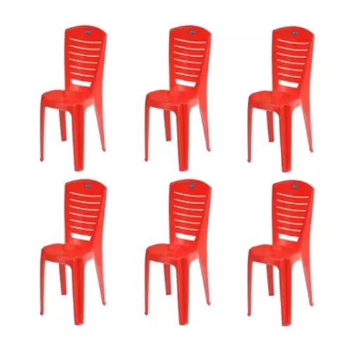 Buy Nilkamal CHR4025 Red Armless Chair (Set of 6 Pcs) Online in India ...