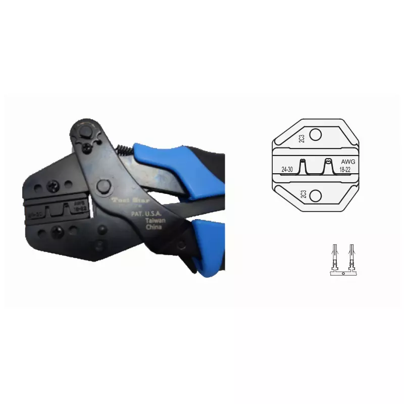 Buy Tool Star AWG 24-30/18-22 Parallel Jaw Crimping Tool Red/Black TS ...