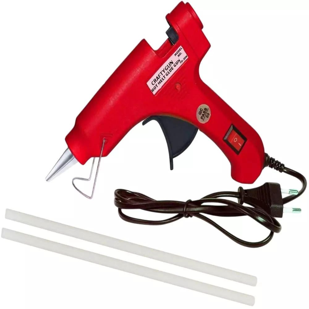 Buy CRAFTYGUN 20 W Standard Temperature Mini Glue Gun with 2 Sticks Red ...