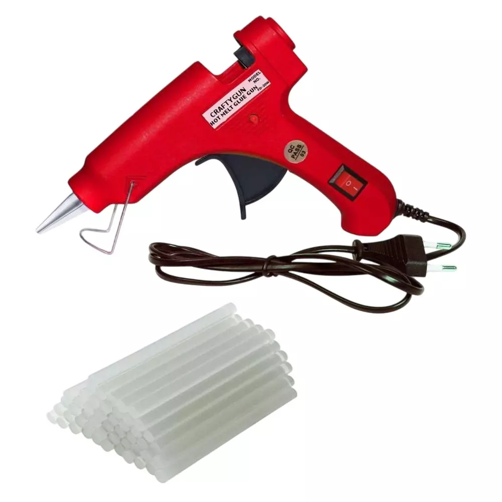 Buy CRAFTYGUN 20 W Standard Temperature Mini Glue Gun with 25 Sticks Red 7 mm Stick Diameter ...