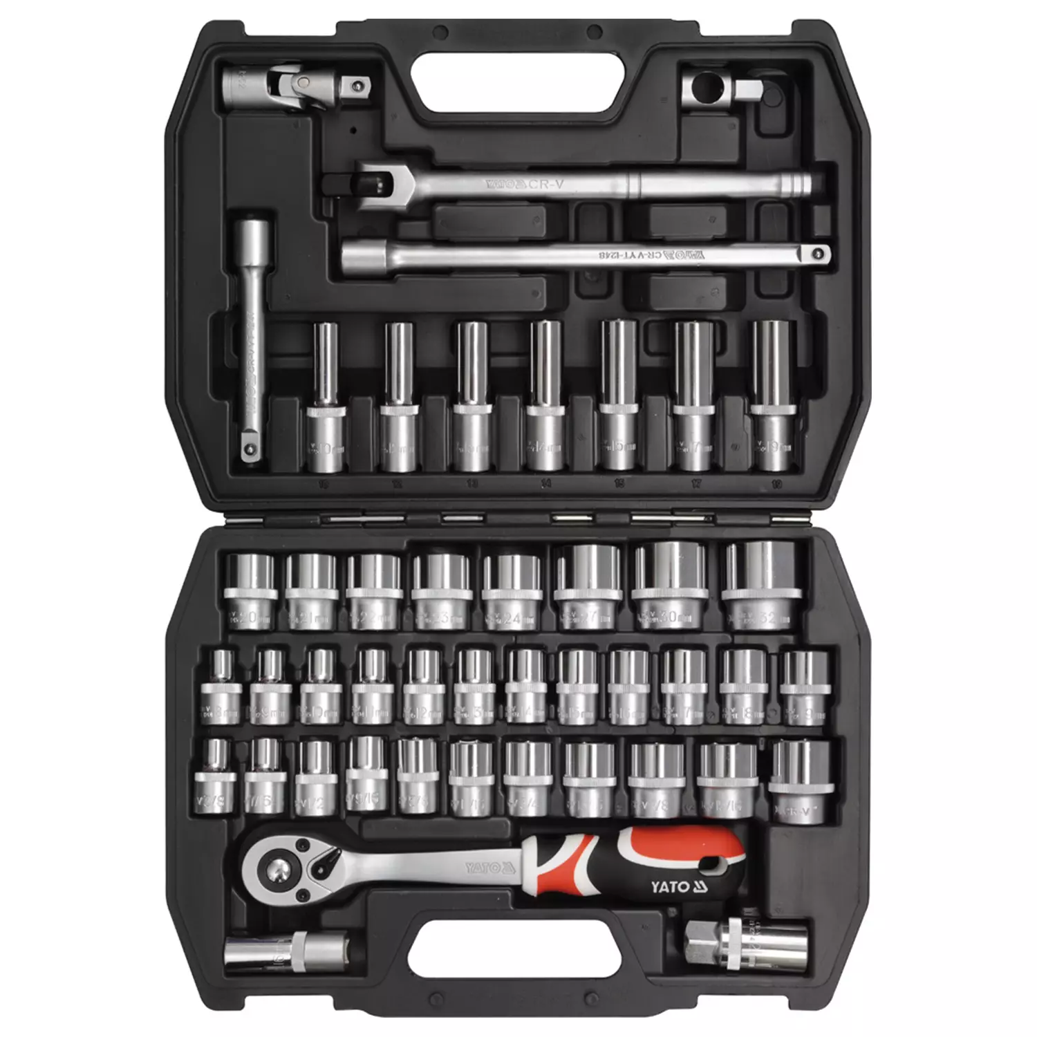 Buy Yato YT-3877 One set of 46 pieces Socket Set 1/2inch drive Hand ...