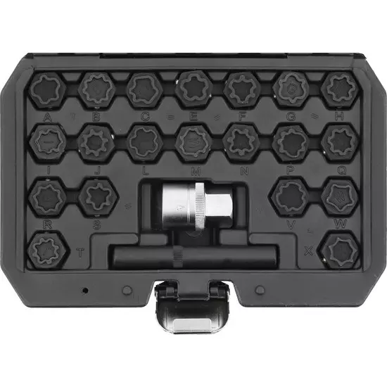 Buy Yato 22 Pcs Wheel Nuts Socket Set 1/2 inch (12.7 mm) Drive Size and ...