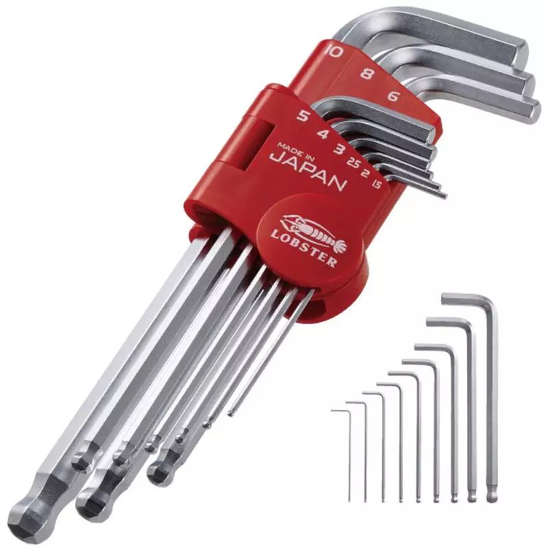 Buy Lobster (Lobtex) Ball Point Hexagon Stick Wrench Set Chromium ...
