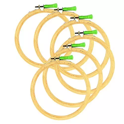 Buy ELEGANT CASA Wooden Embroidery Hoop Set 150 mm (6 inch) Round ...