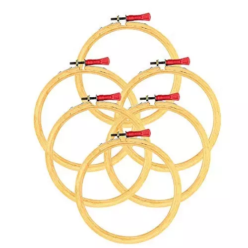 Buy ELEGANT CASA Wooden Embroidery Hoop Set 100 mm (4 inch) Round ...