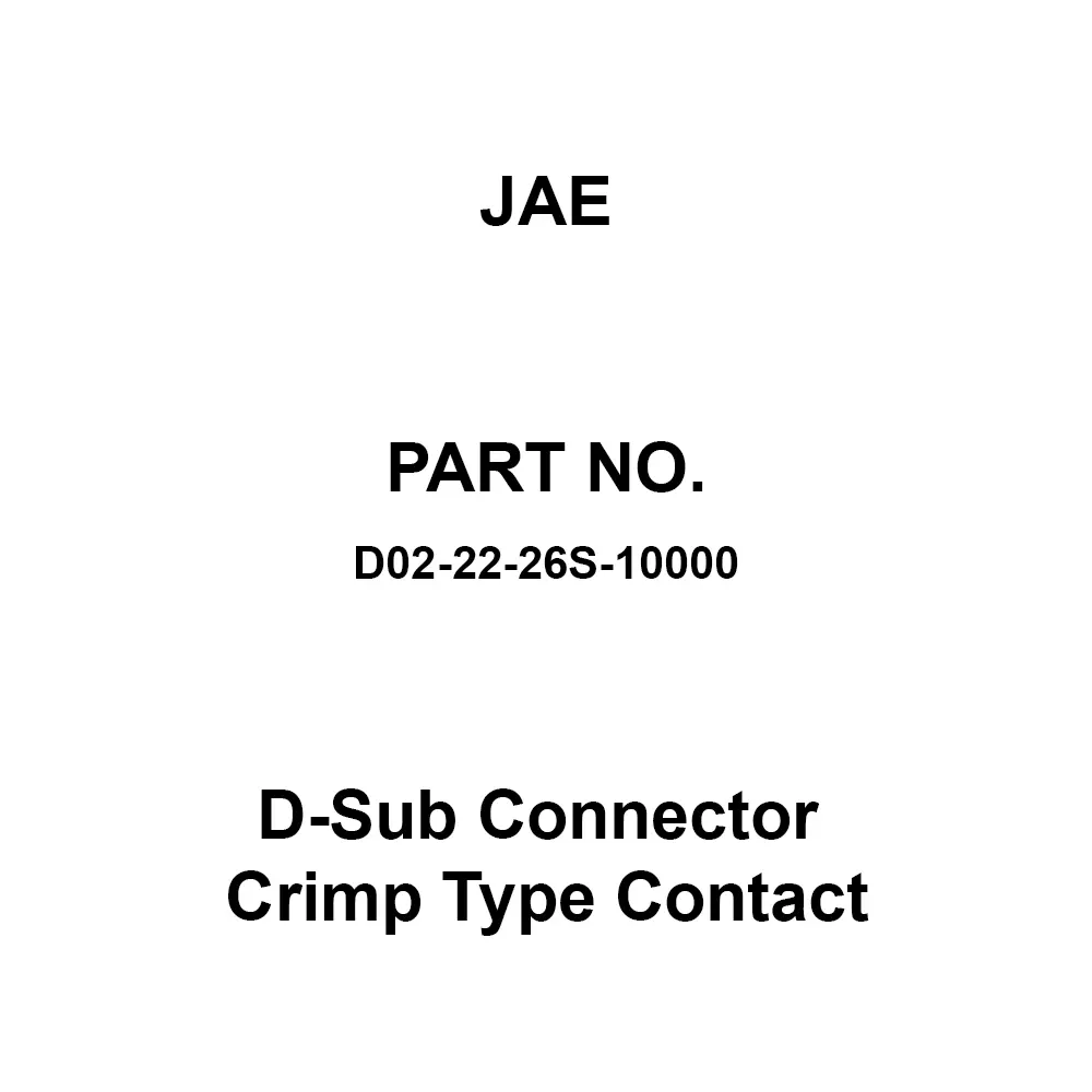 Buy JAE D-Sub Connector Crimp Type Contact Reel Female 0.8 to 1.0 mm ...