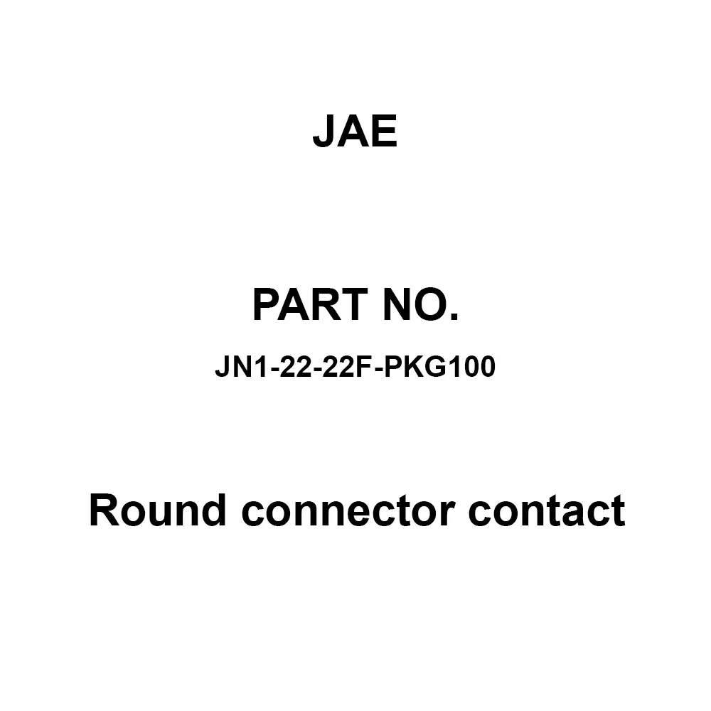 Buy JAE Round Connector Contact 10 Pole, JN1-22-22F-PKG100 (100 Pcs ...
