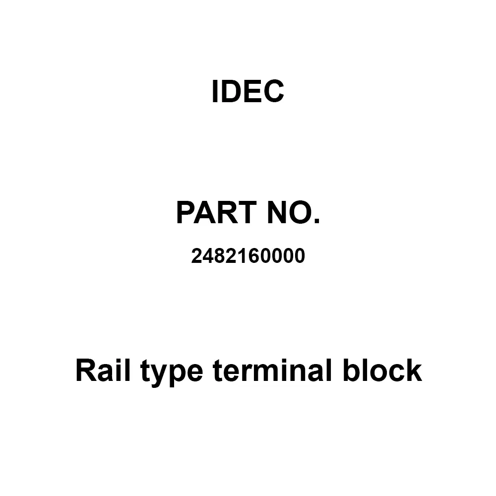 Buy IDEC Rail Type Terminal Block 0.14 - 1.5 mm², 2482160000 (Pack of ...