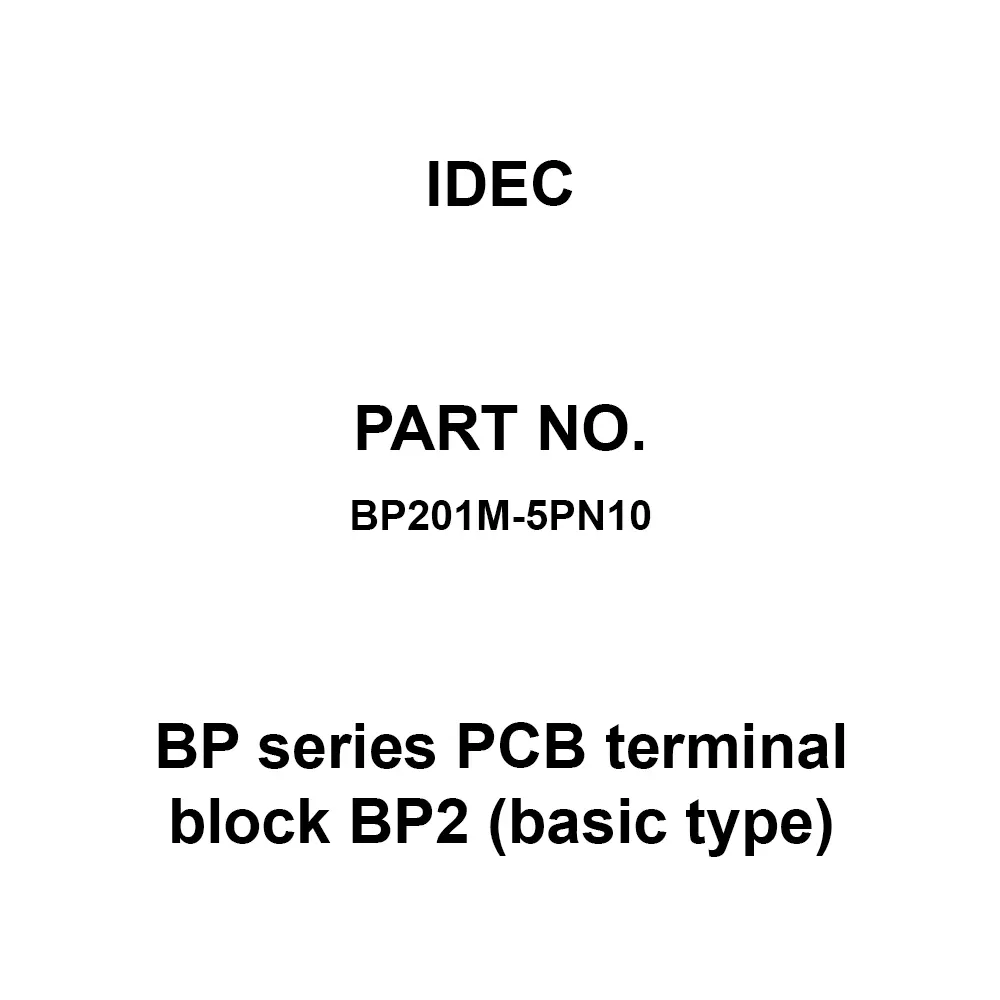 Buy IDEC BP Series PCB Terminal Block BP2 (basic type) 5 Pole 9.5 mm 15 ...