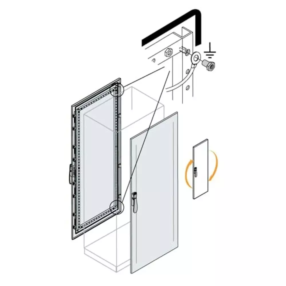 Buy ABB AM2 Series Lockable Steel RAL 7035 Blind Door, 400mm W, 2m L ...