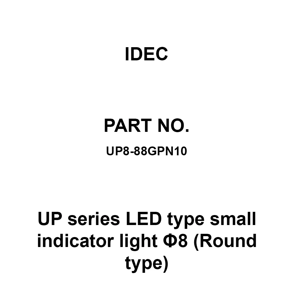 Buy IDEC UP Series LED Type Small Indicator Light Φ8 (Round Type) Round ...