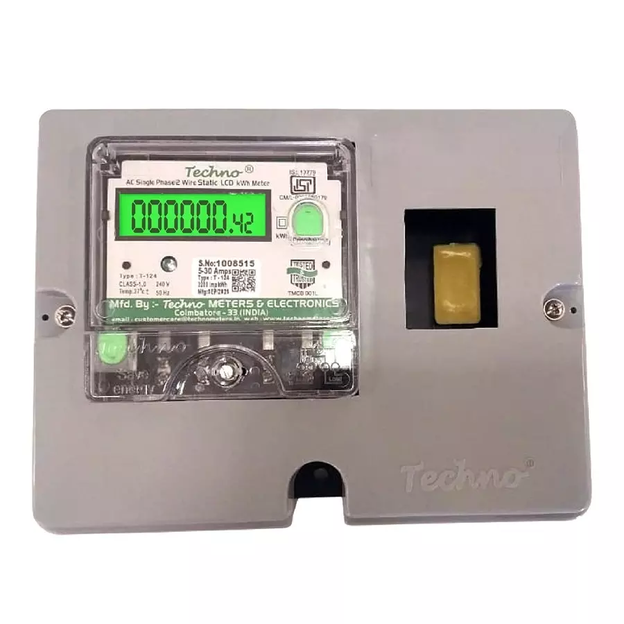 Buy Techno Meters Single Phase Energy Meter Kit 5-30 A Current Class 1. ...