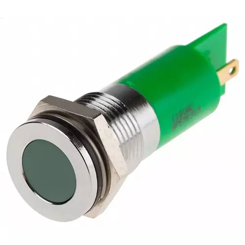Buy RS PRO Green Panel Mount Indicator 110V AC, Mounting Hole Size 14 ...
