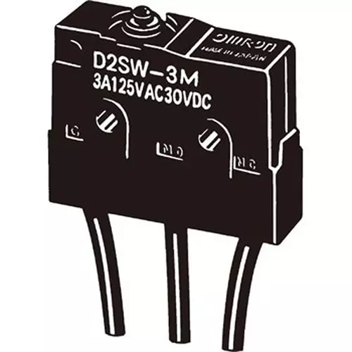 Buy Omron Ultra-Small Basic Switch AC 125 V Rated Voltage, D2SW-3MS ...