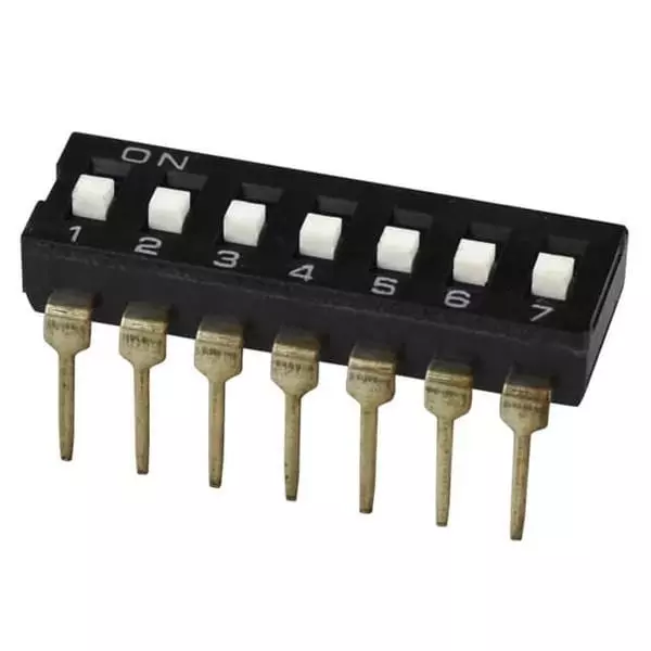 Buy Same Sky DIP Switch Non-Illuminated SPST 25 mA 7 Position 24 V DC, DS04-254-1L-07BK Online ...