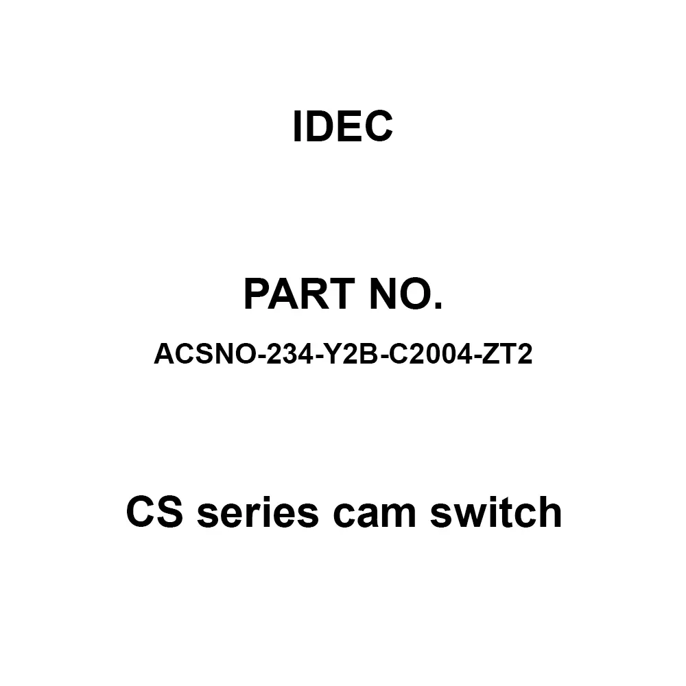 Buy IDEC CS Series cam switch 600 V Silver Contacts 10A, ACSNO-234-Y2B ...