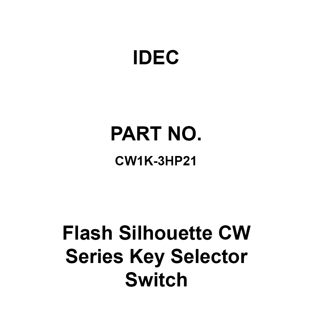 Buy IDEC Flash Silhouette CW Series Key Selector Switch 2A1B Push-In ...