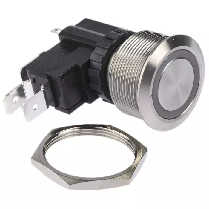 Buy RS PRO Illuminated Push Button Switch Momentary 25.2 mm SPDT White ...