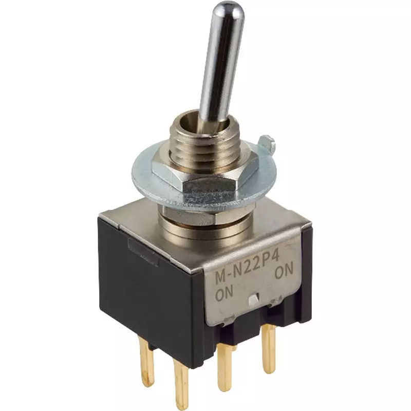Buy NKK SWITCHES Toggle Switch 1 Pole Basic Lever Mechanism, M-N24P4S ...