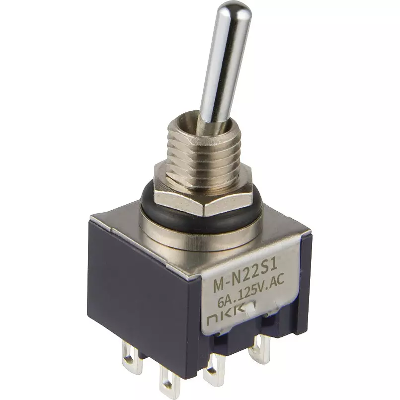Buy NKK SWITCHES Toggle Switch 2 Pole Basic Lever Mechanism, M-N29G4W ...