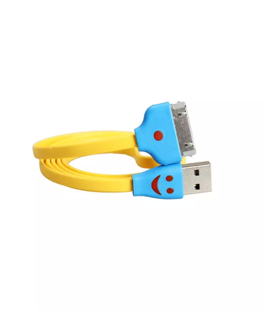Buy Callmate Charging Cable LED Lighting Flat for iPhone 4/4S Yellow ...