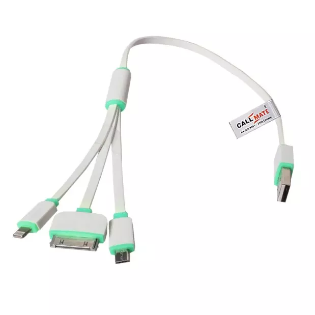 Buy Callmate Green Charging Cable 3 IN 1 30 cm 10003048 Online in India ...