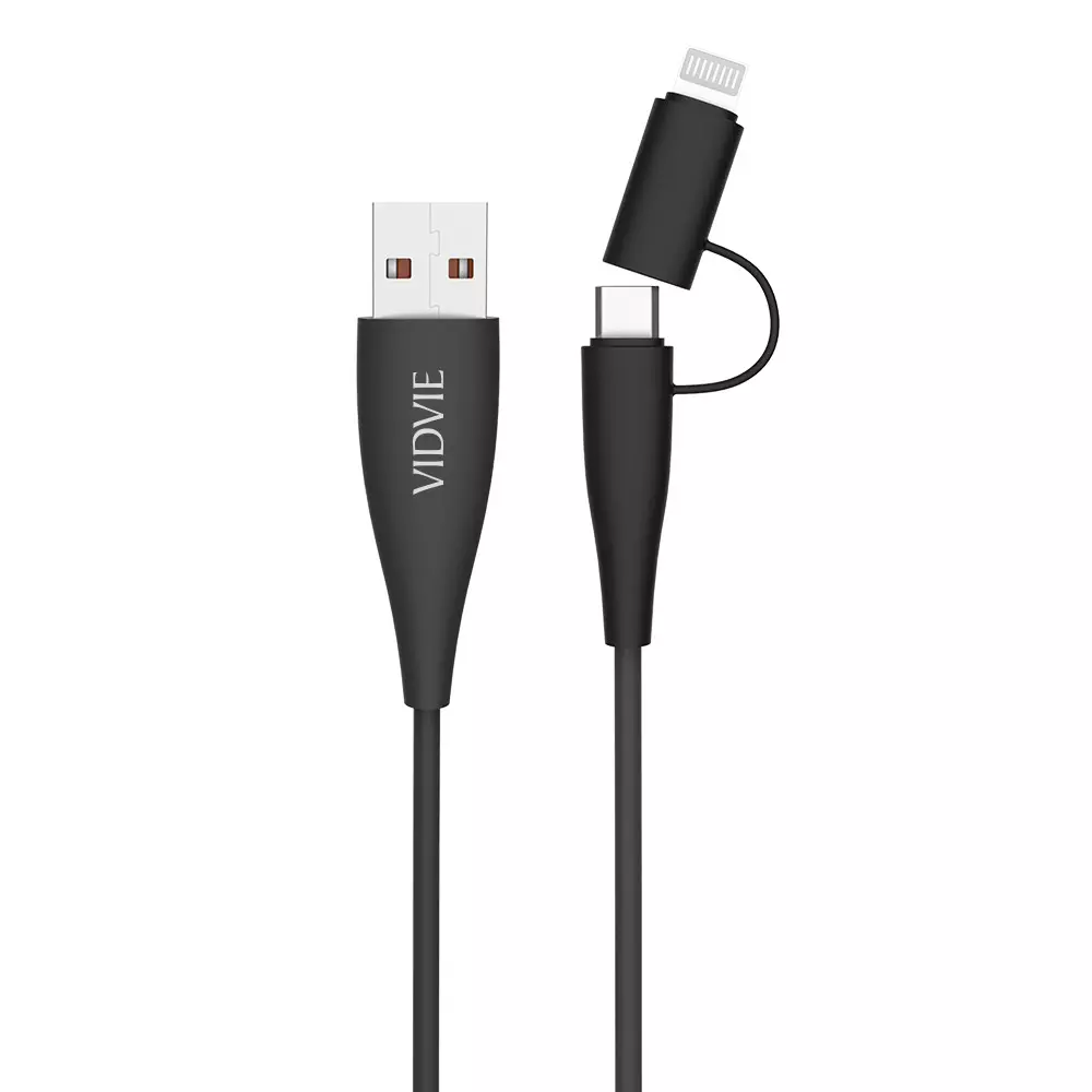 Buy Vidvie CB415-ivt-ivBL 2 A (MAX) Dual USB Cable Black Online in ...
