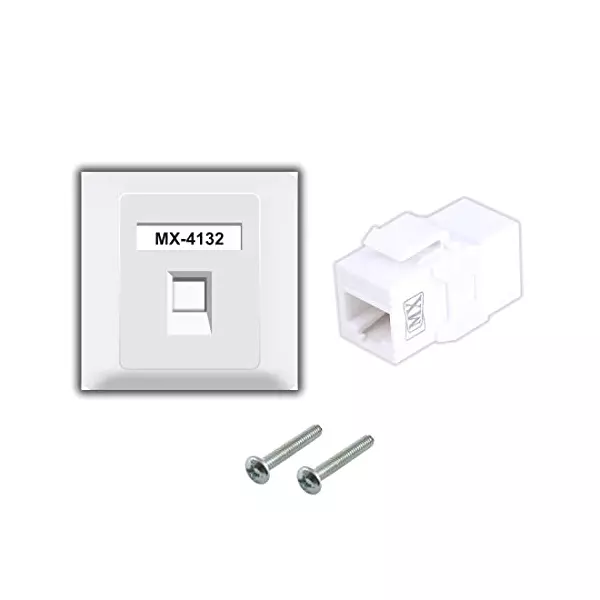 Buy MX Single Port Face Plate with Shutter & Screws + MX UTP CAT-6 ...