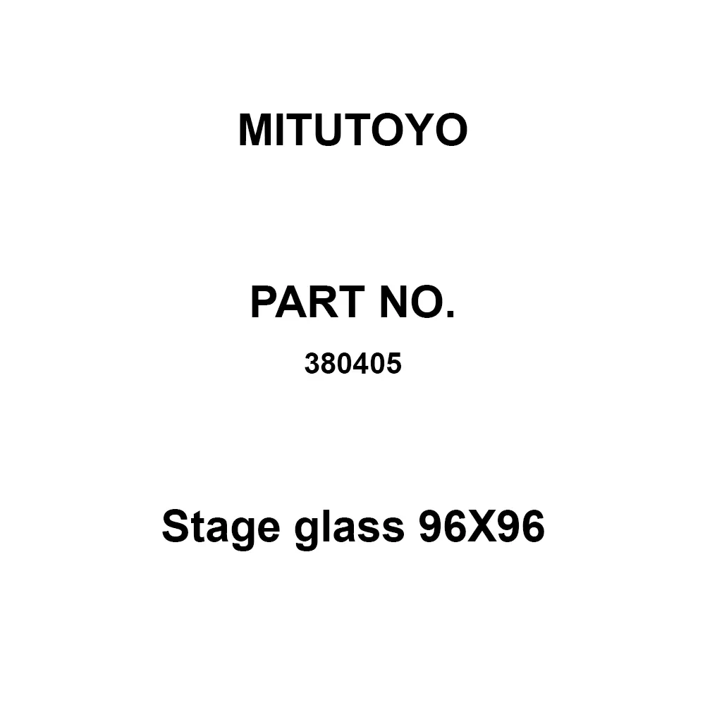 Buy Mitutoyo Stage Glass 96X96 mm Correspondence, 380405 Online at Best ...