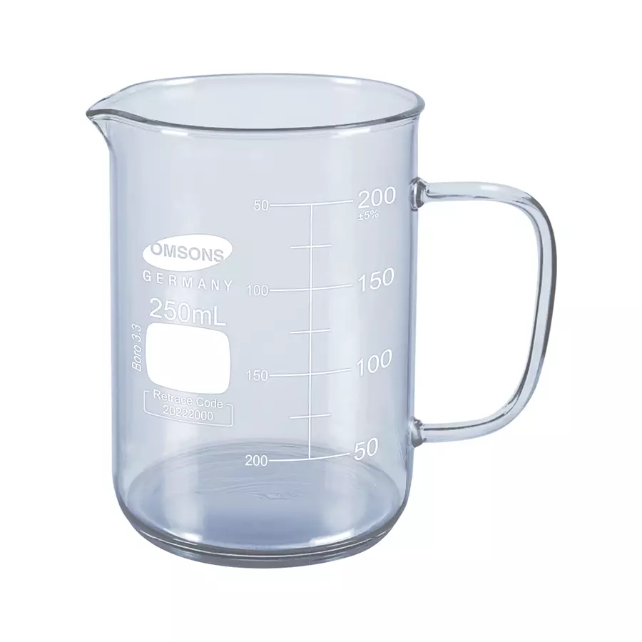 Buy Omsons Germany 250 ml Clear Beakers with Handle 240H/1 Pack of 12 ...