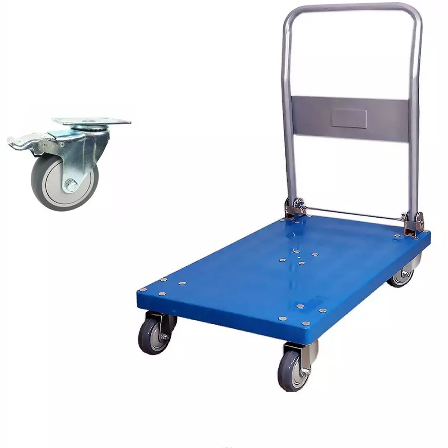 Buy Fulcrum Folding Handle Type Platform Trolley with PU Wheel and Lock ...